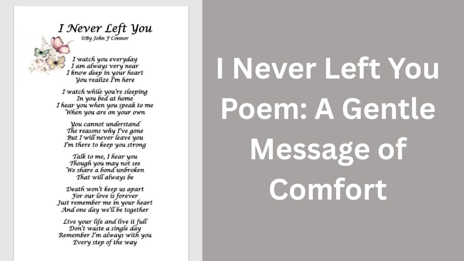 I Never Left You Poem: A Gentle Message of Comfort - RememberedLore