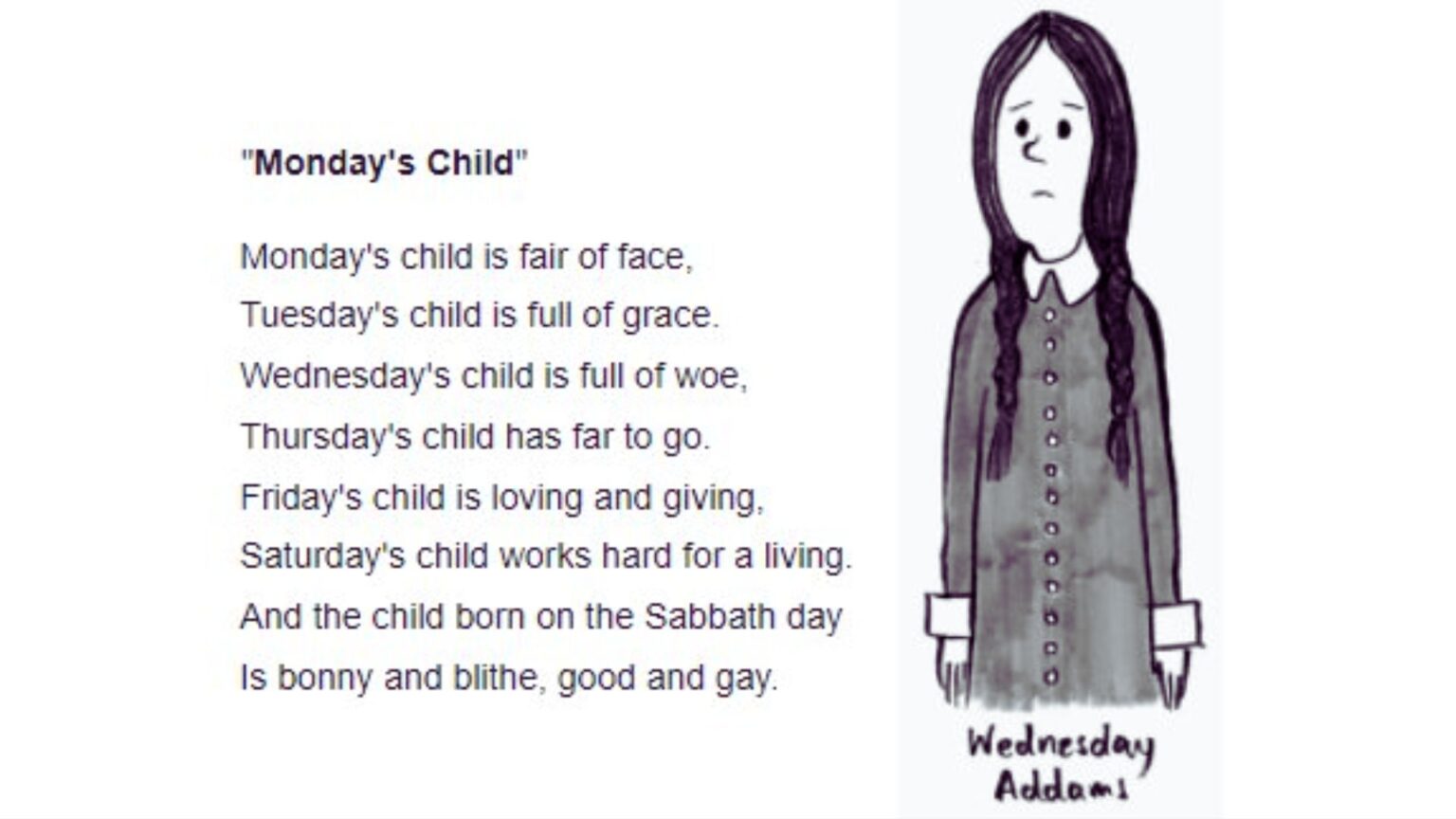 Wednesday Poem Explained: Origin & Full Meaning - RememberedLore