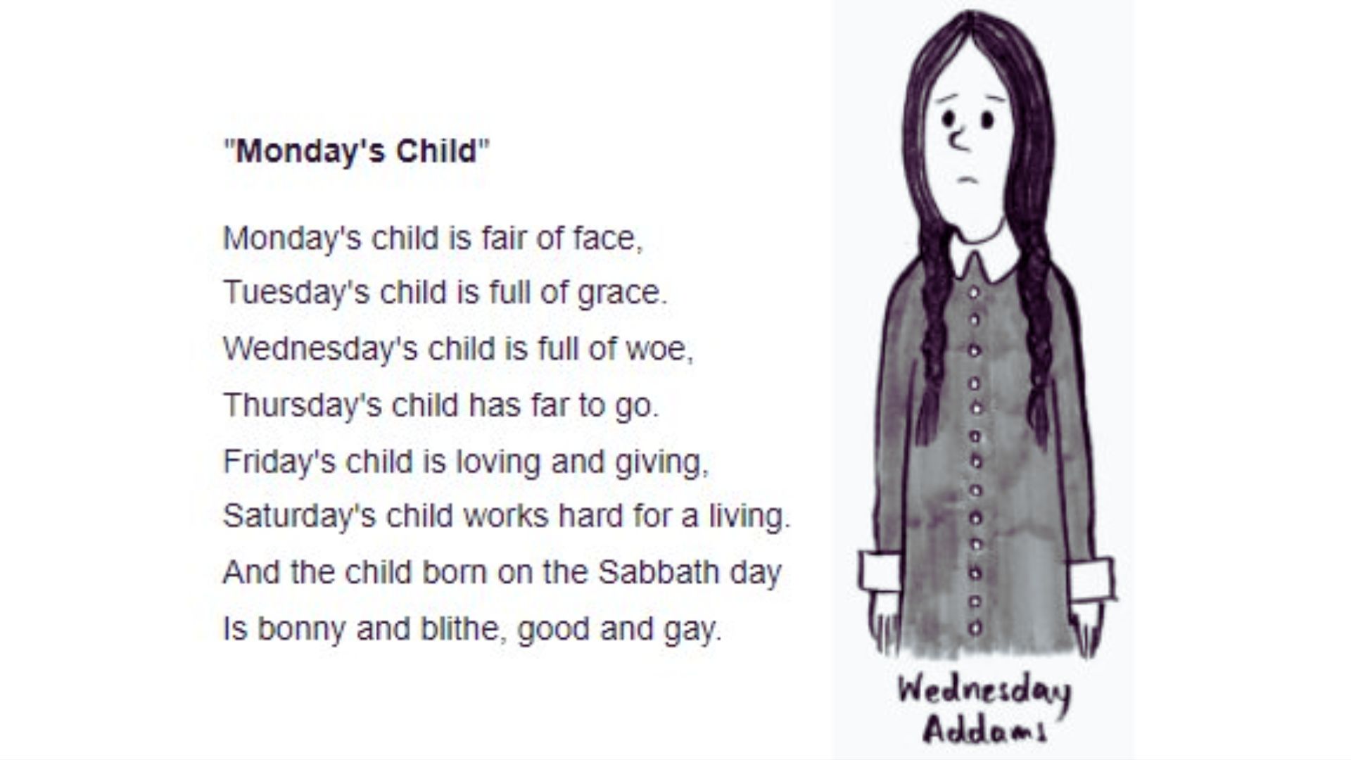Wednesday Poem Explained: Origin & Full Meaning - RememberedLore