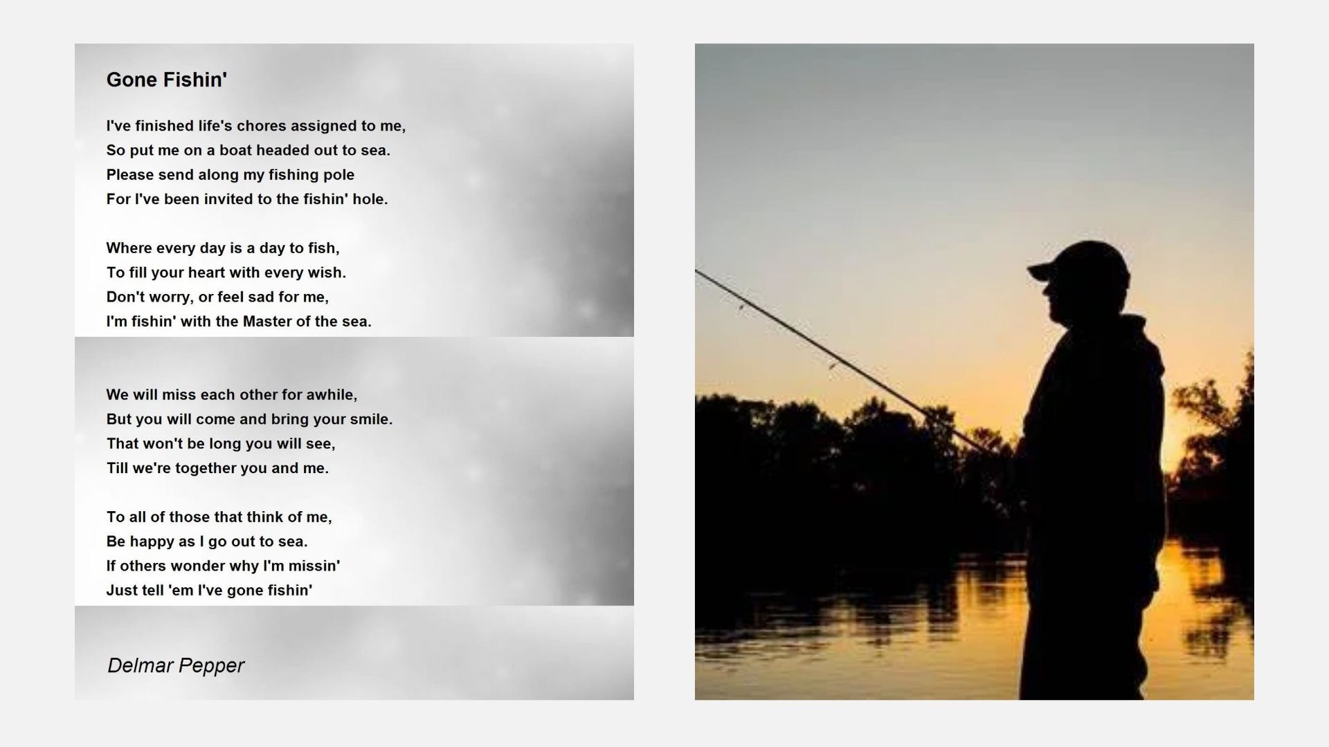 Gone Fishing Poem: Why It's Perfect for Memorials - RememberedLore