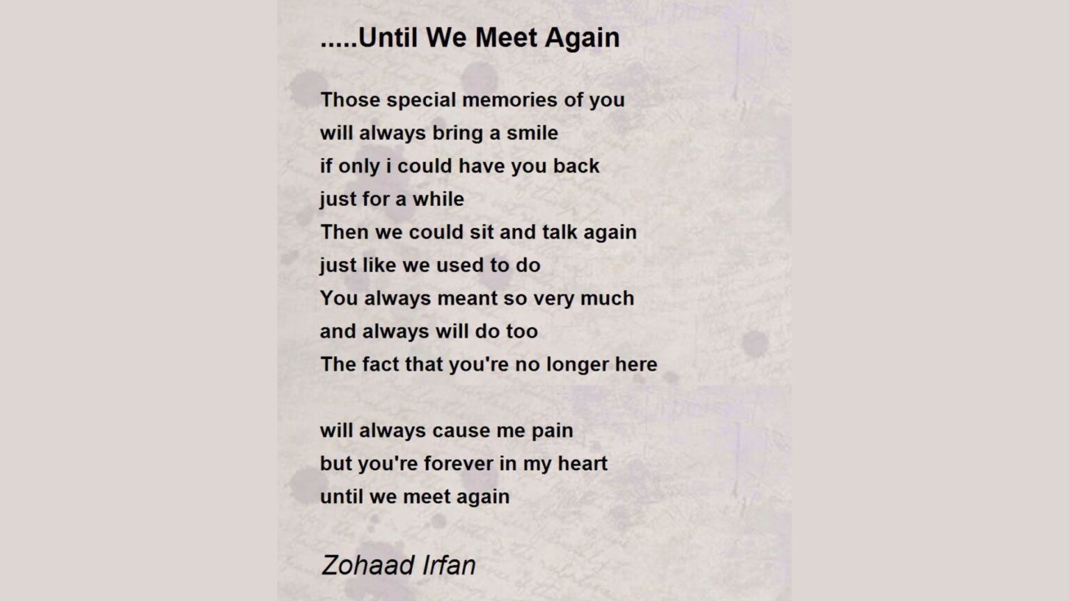 Until We Meet Again Poem A Tribute to Loved Ones - RememberedLore