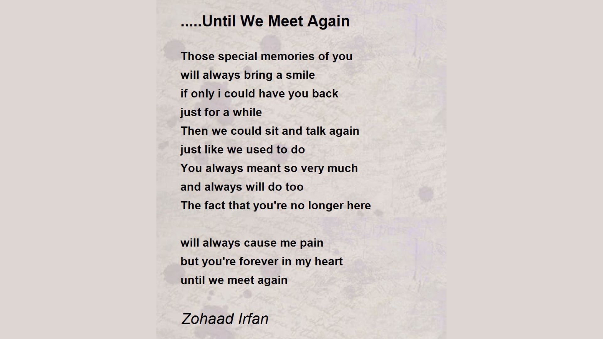 Until We Meet Again Poem A Tribute to Loved Ones - RememberedLore
